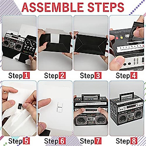 80s Party Favor Treat Boxes 24 PCS Novelty Boom Box Gift Boxes Retro Radio Mixed Color Candy Goodies Box for Retro 1980s Theme Hip Hop Music Party Supplies