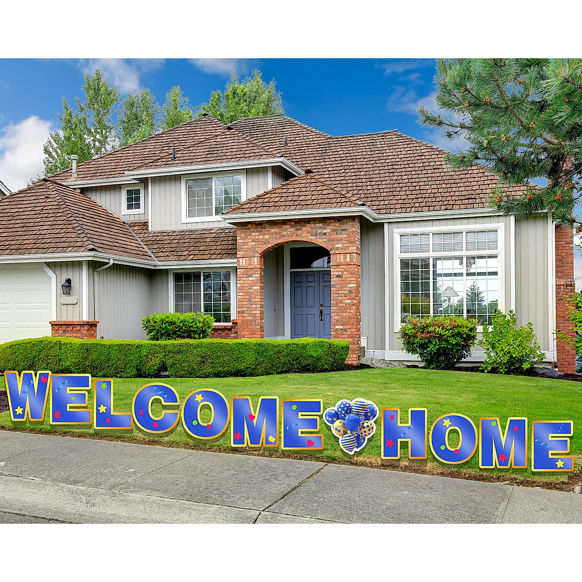 Welcome Home Lawn Sign Yard Sign with Stakes, Outdoor Welcome Home Decorations Suitable for Family Party Supplies