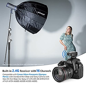 Neewer Vision 4 300W Outdoor Studio Flash Strobe Li-ion Battery Powered Cordless Monolight with 2.4G Wireless Trigger, 1000 Full Power Flashes, Recycle in 0.4-2.5 Sec, Bowens Mount