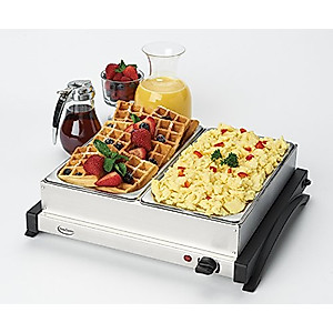 BETTY CROCKER RA39978 Stainless Steel Buffet Server with Warming Tray, Multicolor