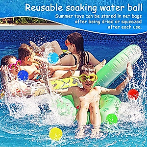 AXRUNZE Reusable Water Balloons 100PCS Soaker Water Balls Kids Outdoor Toys for Pool Water Toys 5 Colors, 1x mesh Bag, Rightness Beach Ball for Children and Young Boys and Girls