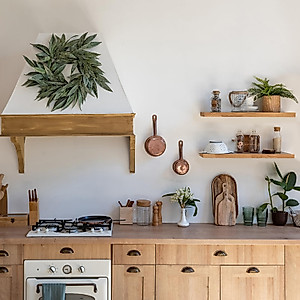 16.5in Floating Shelves, Natural Solid Wood Shelf Set of 2, Wall Shelves with Invisible Brackets, Rustic Wooden Wall Mounted Shelves for Bedroom/Living Room, Hold Up to 25lbs, Renter Friendly