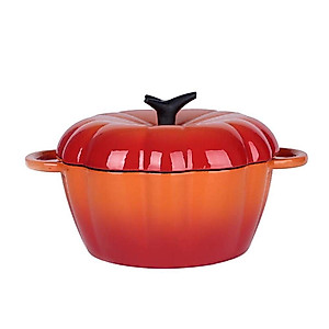 MYYINGBIN 24cm Cast Iron Casserole with Non Stick Enamel Coating, Binaural Tomato Stew Pot with Lid, Gifts for Parents, 1