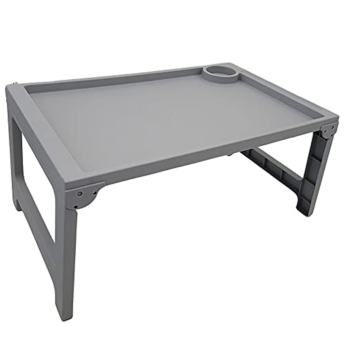 Folding Lap Table TV Bed Tray Eating Food l Reading/Laptop Desk On Bed or Couch with Cup Holder & Foldable Legs