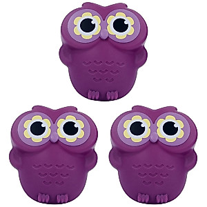 SOLUSTRE 3 Pcs Owl Gloves Microwave Oven Mitt Insulation Pads Mit BBQ Baking Gloves Cute Food Mitten Anti- Skid Silicone Pot Holders Oven Mitts Mini Pinch Purple