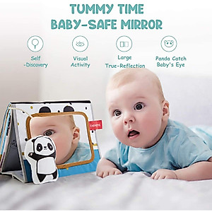 beiens Tummy Time Toys, Soft Crinkle Cloth Books 0-6-12 Months, Fun High Contrast Baby Black and White Toys, Safe Montessori Early Educational Stimulation Toys and Gifts for Newborn Infants Toddlers