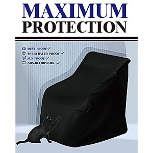 PUDO Massage Chair Cover Recliner Chair Cover for Living Room Full Body Massage Chair Cover cover-black03