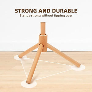 OOOK Solid Wooden Coat Rack Freestanding, Standing Coat Rack with 8 Hooks, 3 Height Options, Suitable for Kids and Adult, Coat Racks Free Standing for Bedroom Office Entrance Log Color