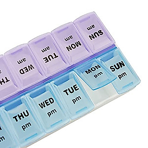 (TM) Weekly 7-Day AM and PM Travel Pill Container Medicine Box with 14 Compartments Home Supplies Organizers and Storage