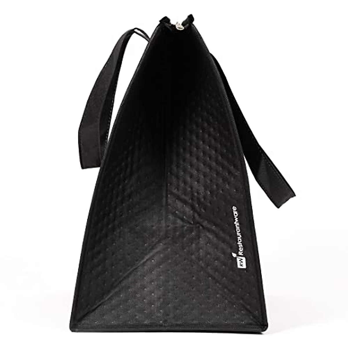 Cater Tek 14.9 x 13.1 x 9.4 Inch Food Delivery Bags, 10 Insulated Food Carriers - Leakproof, Reusable, Black Non Woven Fabric Catering Bags, For Hot Or Cold Meals