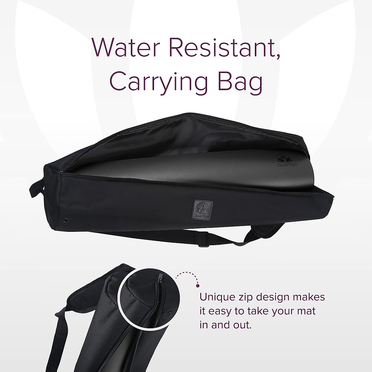 Premium Clever Yoga Mat - Extra Safe Non Slip Yoga Mat Suitable For All Yoga Types - Workout Mat For Home Or On The Go - Includes Our Perfect Fit Mat Bag - Gray