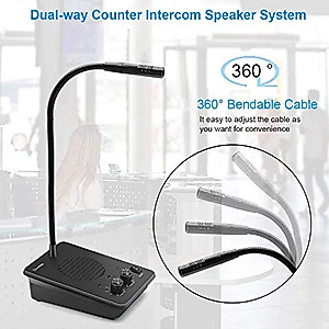 Window Speaker Intercom System Dual Way Anti-Interference Intercommunication Microphone Talk Through Glass,Voice Intercom System for Bunsiness,Bank Counter,Store,Restaurant,Office,Station,School