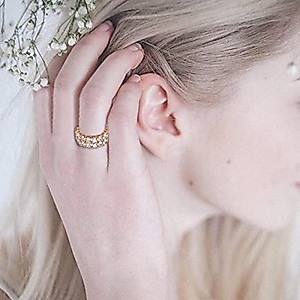 Rings Boys Engagement Round Cut Zircons Women Wedding Rings Jewelry Rings for Woman Full Diamond Ladies Ring (Gold, 11)