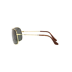 Ray-Ban RB3267 Metal Aviator Sunglasses, Gold/Green, 64 mm