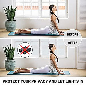 HTVRONT Window Privacy Film - Frosted Glass Window Film, Static Cling Heat Blocking Privacy Film, Window Cling for Home, Office, Bathroom Decoration (17.5"6.5ft, Matte White)