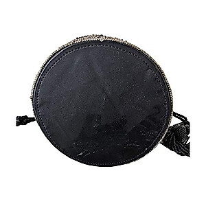 CRAFT BAZAAR Women Handmade Indian Potli Bag, Bead Zebra Bag, Standing Drawstring Purse, Mini Bucket Bag With Wristlet and Tassels