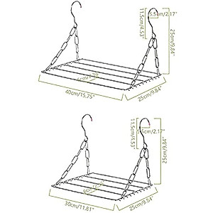 ZyHMW Clothes Airer Balcony Folding Shoe Drying Rack Clothes Airer Stainless Steel Laundry Underwear X6HC，Clothes Airer (Size : 40cm) (Size : 40cm)