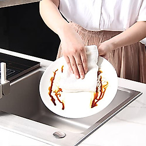 Dish Cloths 6 Pack, 10x14 inch Small Kitchen Washcloths for Washing Dishes, Lint Free Fast Dry Reusable Cleaning Cloth, Ultra Soft & Scratch Free Terry Dish Rag, Easy to Rinse White Dishcloths