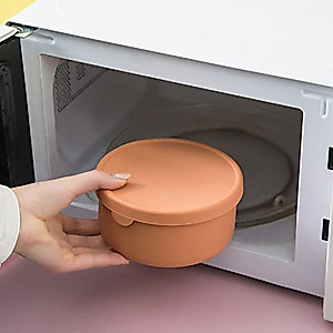 Silicone Bowls with Lids, Silicone Food Storage Containers, Unbreakable, Non-Slip, BPA Free, Airtight, Microwave/Dishwasher/Freezer-Safe, Indoor And Outdoor Use (8.5oz,24oz)