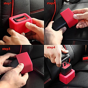 Car Seat Belt Buckle Holder, 2 Pack, Seatbelt Buckle Booster Makes Buckling Easier for Kids (BPA Free), Upright Your Seat Belt Receiver for Easy Access