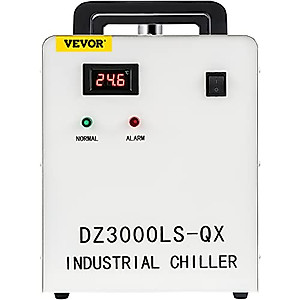 VEVOR Water Chiller CW-3000 Industrial Chiller 9L Thermolysis Type Water Chiller 50W/℃, 3.17gpm 0.9A Current Recirculating Chiller for 60W 80W Laser Engraving Machine Cooling Machine 110V