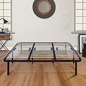 Boyd Sleep 14" High Metal Platform Bed Frame with Wood Slat Support, Adjustable Lumbar Zone from Firm to Plush, No Box Spring Required, Easy Assembly, Under Bed Storage Space, Size California King