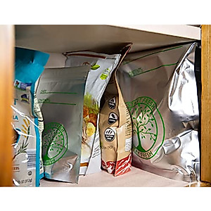 25 PCS , Quart , (4 cups) , Mylar Bags With Oxygen Absorbers , (200cc) , 6"x9" , Extra Thick , 9.4MIL , Mylar Bags for Food Storage , Long Term Food Storage , Resealable Zipper Bag , Ziplock Bag Organizer , Large , Vacuum Sealable for Dry or Freeze Food