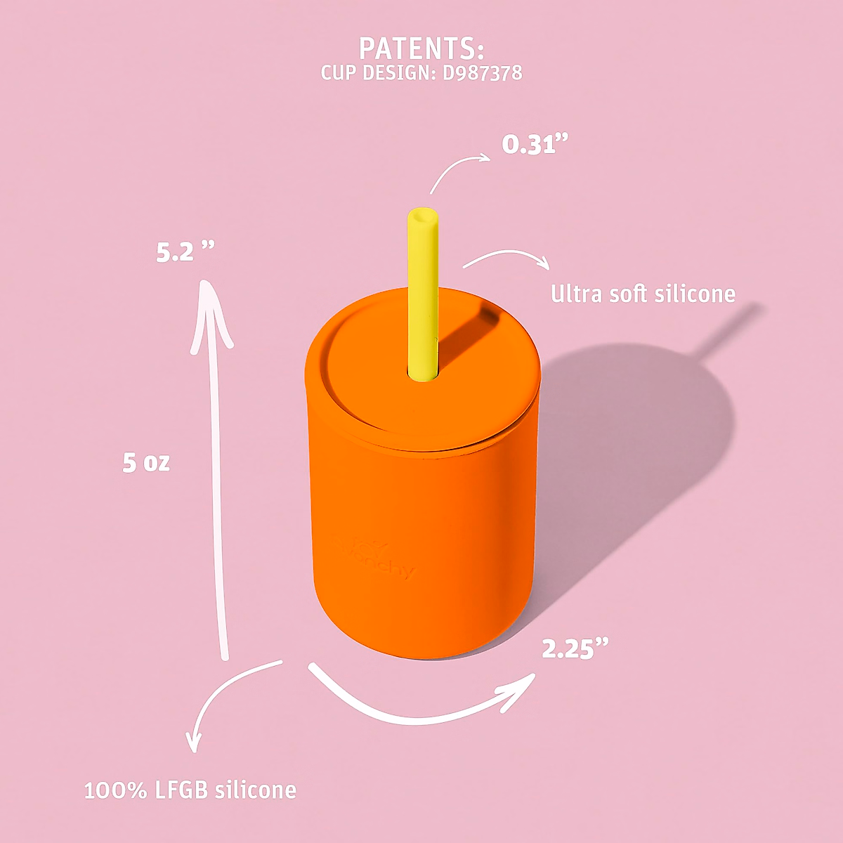 Avanchy Silicone Training Sippy Cup with Straw Lid – Tiny Cup for Babies 6+ Months to Toddlers 1 Year Old – 5 oz Infant Water Cup for Baby Led Weaning, Black + 5 Reusable Straws