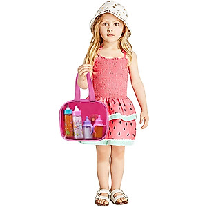 fash n kolor®, My Sweet Baby Disappearing Doll Feeding Set | Baby Care 6 Piece Doll Feeding Set for Toy Stroller | 2 Milk & Juice Bottles with 2 Toy Pacifier for Baby Doll
