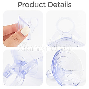 Framendino, 30 Pack Clear Suction Cups with Ring Suction Cups Sucker 1.8 Inch Key Ring Suction Cup Hooks for Windows Wall Car Kitchen Office Hangers Home Decoration