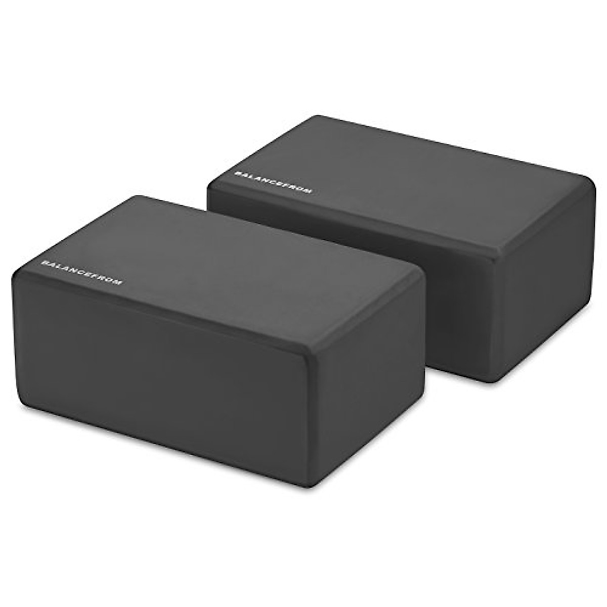 Signature Fitness Set of 2 High Density Yoga Blocks, 9"x6"x4" Each, Pair (Black)