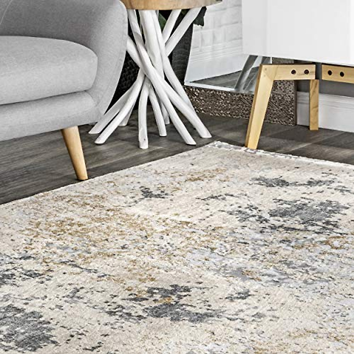 nuLOOM Abstract Contemporary Motto Runner Rug, 2' x 8', Beige