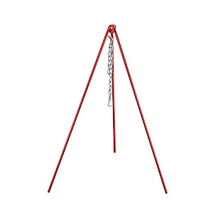 Concord Heavy Duty Camping Tripod for Outdoor Camping Campfire Cooking 48" Tall. Solid One Piece HI VIS. (Chili)