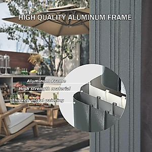 Domi 12’ X 16’ Hardtop Gazebo Canopy with Netting & Curtains, Outdoor Aluminum Gazebo with Galvanized Steel Double Roof for Patio Lawn and Garden, Gray