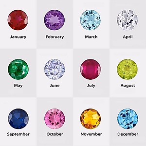 Yafeeso 10K/14K/18K Solid Gold Personalized Mothers Name Necklace with 4 Simulated Birthstones Custom Name Pendant Necklace Personalized Birthstone Gifts for Mom