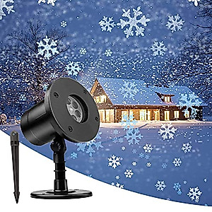 Christmas Projector Lights,Waterproof IP65 Holiday Lights Projector Lawn Projector Lamp Snowstorm Landscape Spotlight Show with 6 PCS Pattern Card for Indoor Outdoor Garden Lawn Birthday Decoration