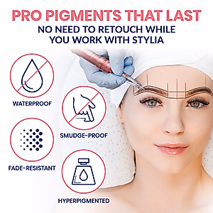 Stylia Eyebrow Pencil Set (12 Pieces - Dark Brown), Eyebrow Pencil, Eye Brow Pencils for Women Makeup, Microblading Long Lasting Eyebrow Pencil Liners for Marking, Filling And Outlining Eyebrow