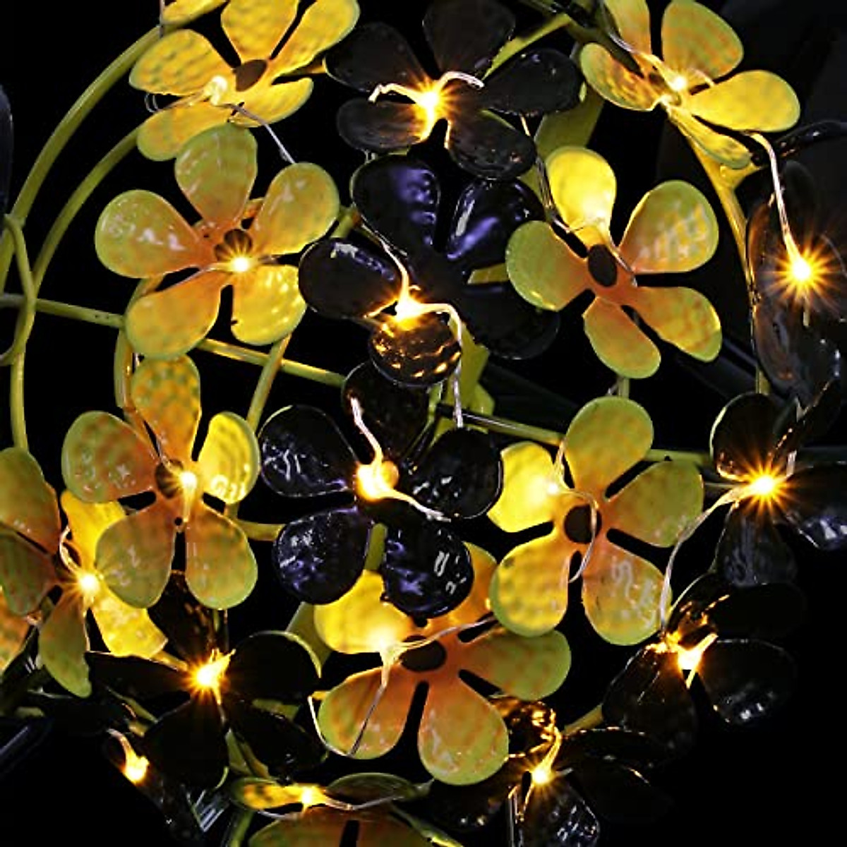 Exhart Solar Yellow Bumble Bee Garden Stake, 26 LEDs, Metal, Cute Garden Décor, 8.5"x7.5"x26.5"