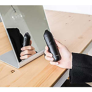 URBANER Battery Powered Facial Hair Trimmer for Men Electric Beard Shaver and Hairstyle Razor Waterproof Chest Razors for Men, Safe Blade, Black, MB-342