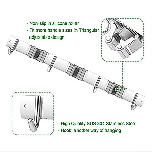 Kulemax Mop and Broom Holder Wall Mount Heavy Duty, Premium Stainless Steel Utility Rack for Tools Hanger, Metal Broom Closet Organizer for Home, Garage, even Outdoor