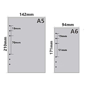A5 Planner Inserts, Spiral Notebook Refills, 6 Ring Binder Refills, A5 Binder Refills Paper Page, Dot Paper for Filofax, Harphia(A5 5.59 x 8.27'',Dotmattrix)