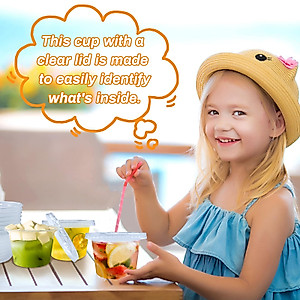 Qinsihwn 50 Pack 8 OZ Disposable Plastic Cups with Lids,Clear Dessert Cups Plastic Containers with Lids for Drink,Yogurt,Parfaits,Soups,Snacks,Salad,Fruit