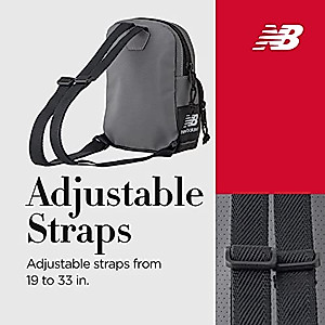 New Balance Mini Backpack, Legacy Micro Travel Bag For Men and Women, Black and Grey, One Size