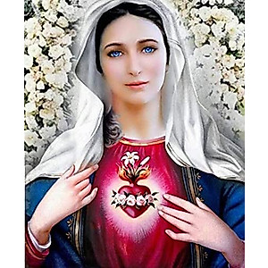 THE SACRED HEART OF MARY (IMMACULATE HEART OF MARY) - THE PATRON SAINTS MEDALS - 100% MADE IN ITALY (ROUND SHAPE)