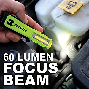 Clore Automotive Light-N-Carry LNCMINI "MANTIS" Rechargeable COB LED Work Light for Mechanics, HVAC Technicians, Plumbers, Contractors