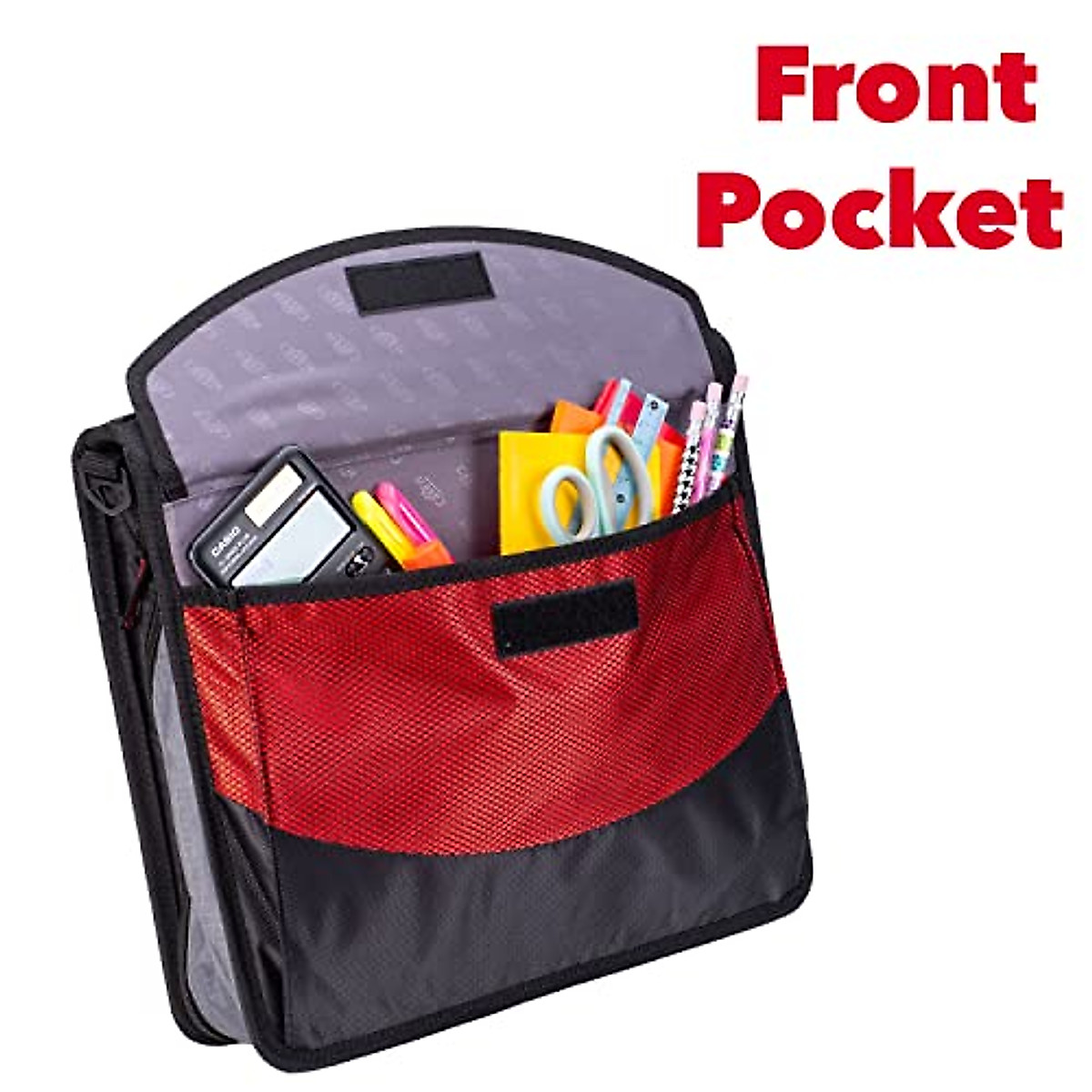 Case-it The Dual 2-in-1 Zipper Binder - Two 1.5 Inch D-Rings - Includes Pencil Pouch - Multiple Pockets - 600 Sheet Capacity - Comes with Shoulder Strap - Black Dual-121-A