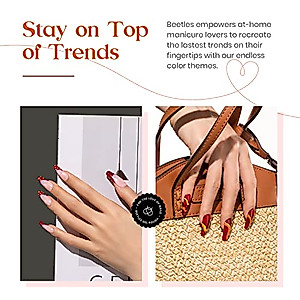 beetles Gel Polish 6 Colors Orange Yellow Gold Red Burgundy Gel Nail Polish Kit Soak Off Nail Art Lamp UV LED Cured Manicure Nail at Home Gifts for Women