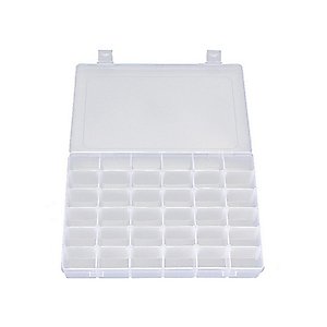 Adjustable 36 Compartment Slot Clear Plastic Storage Craft Box Organizer Container Case Tool for Jewellery Hair and Make Up Comestic Accessories
