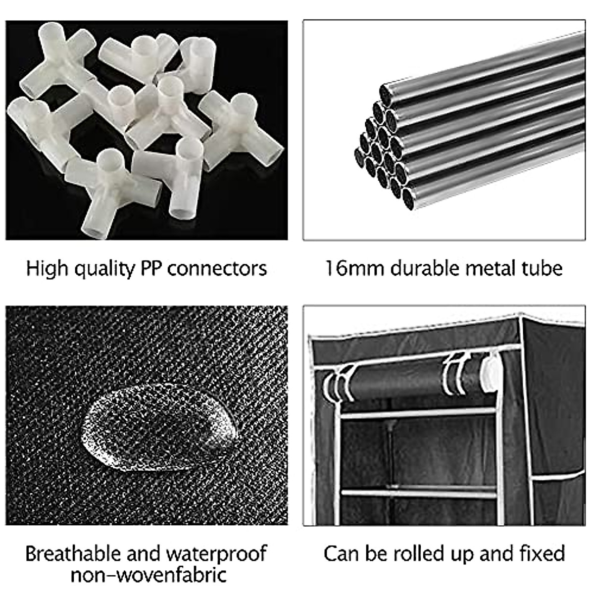 Mekek Black Shoe Rack, Free Standing Shoe Racks 9 Tier - Portable Row Shoe Rack Organizer Tower for Closet with Nonwoven Fabric Cover (Black)