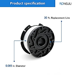 RONGJU 18 Pack Weed Eater Replacement Parts for Black&Decker AF-100, 14 Pack 30ft 0.065" String Trimmer Line Replacement Spools + 2 Pack RC-100-P Caps&Springs (14 Spools + 2 Caps + 2 Springs)